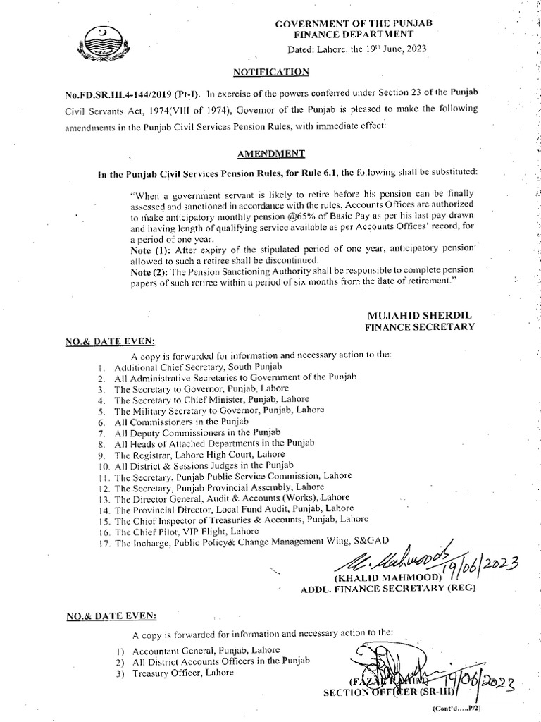 Pension Notification | PDF