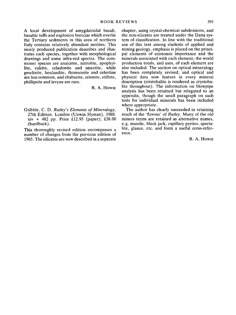 Rutley's Elements of Mineralogy, Rutley | PDF