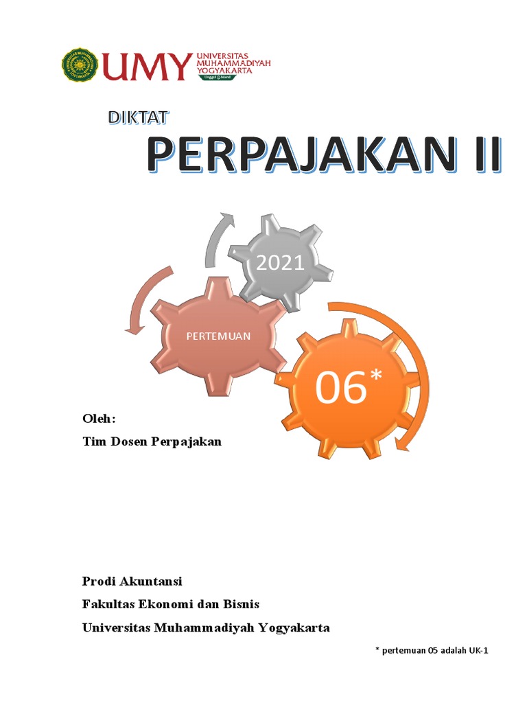 Diktat Pajak 2 Pertemuan 06 - v2022-11-07 | PDF | Pengelolaan Keuangan & Uang