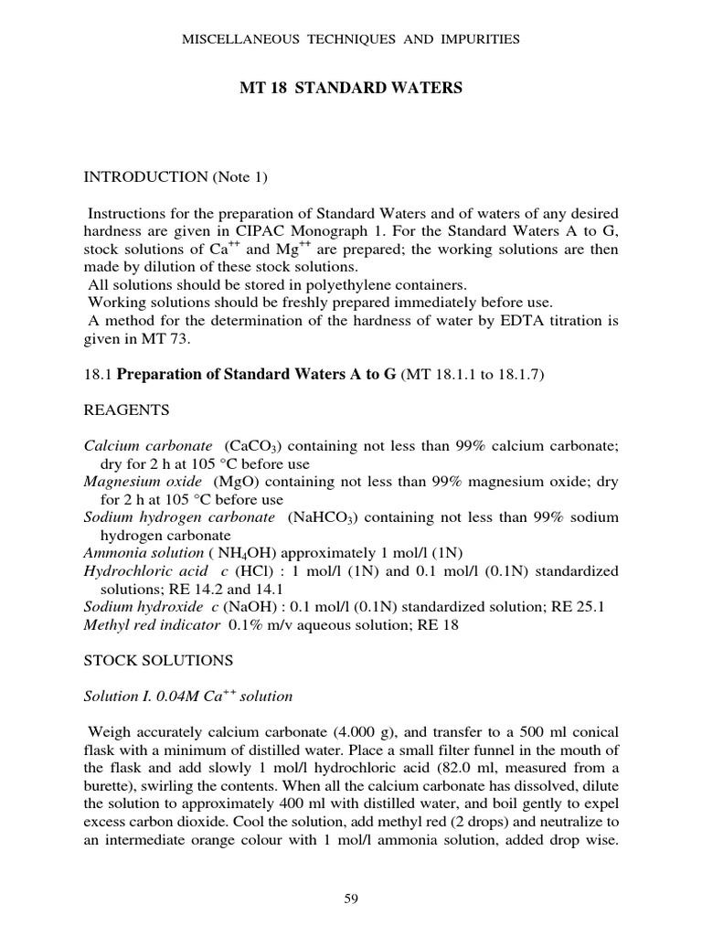 MT 18 Standard Waters | PDF