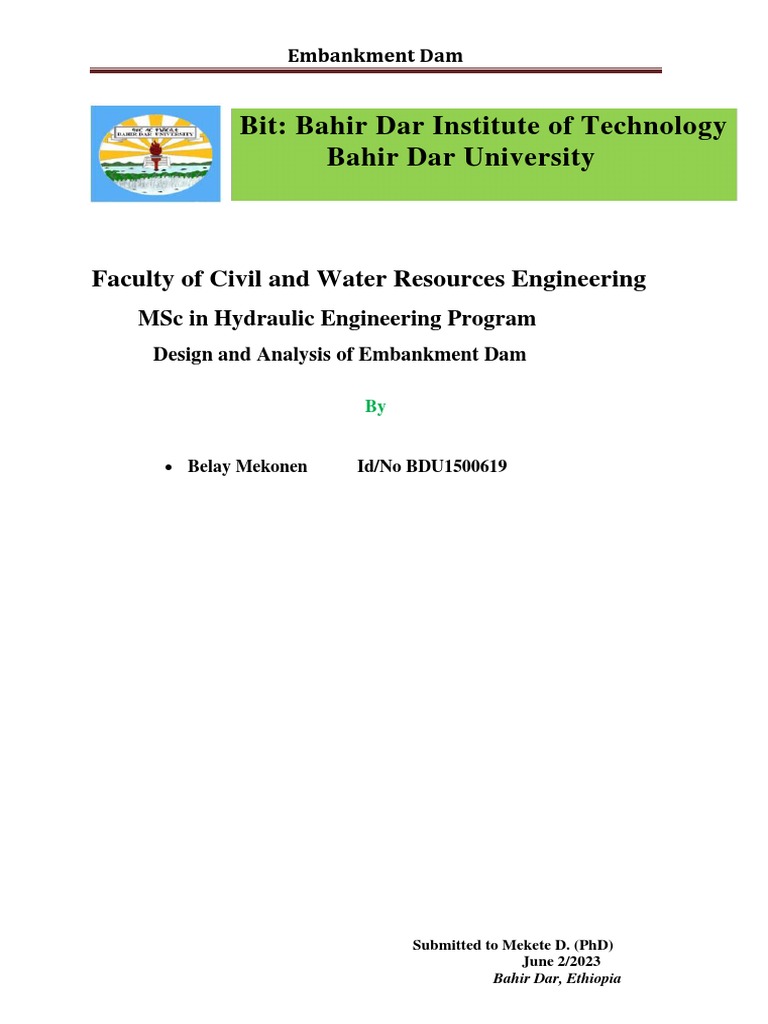 Design of Embankment Dam Cross Section | PDF | Dam | Levee