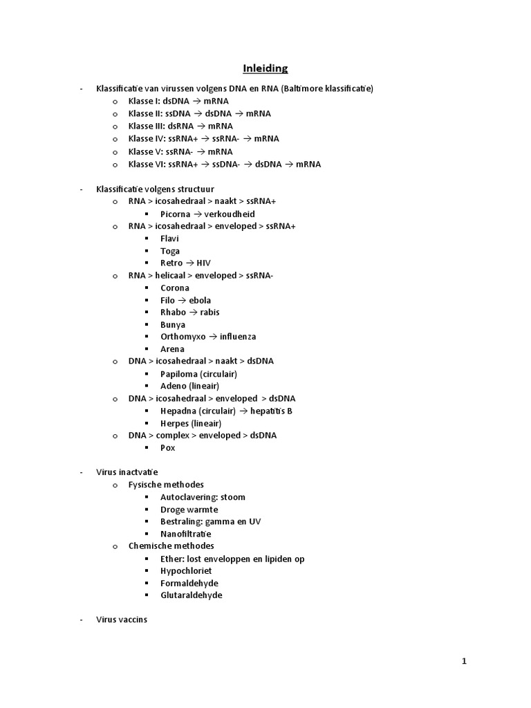 Virologie Samenvatting | PDF