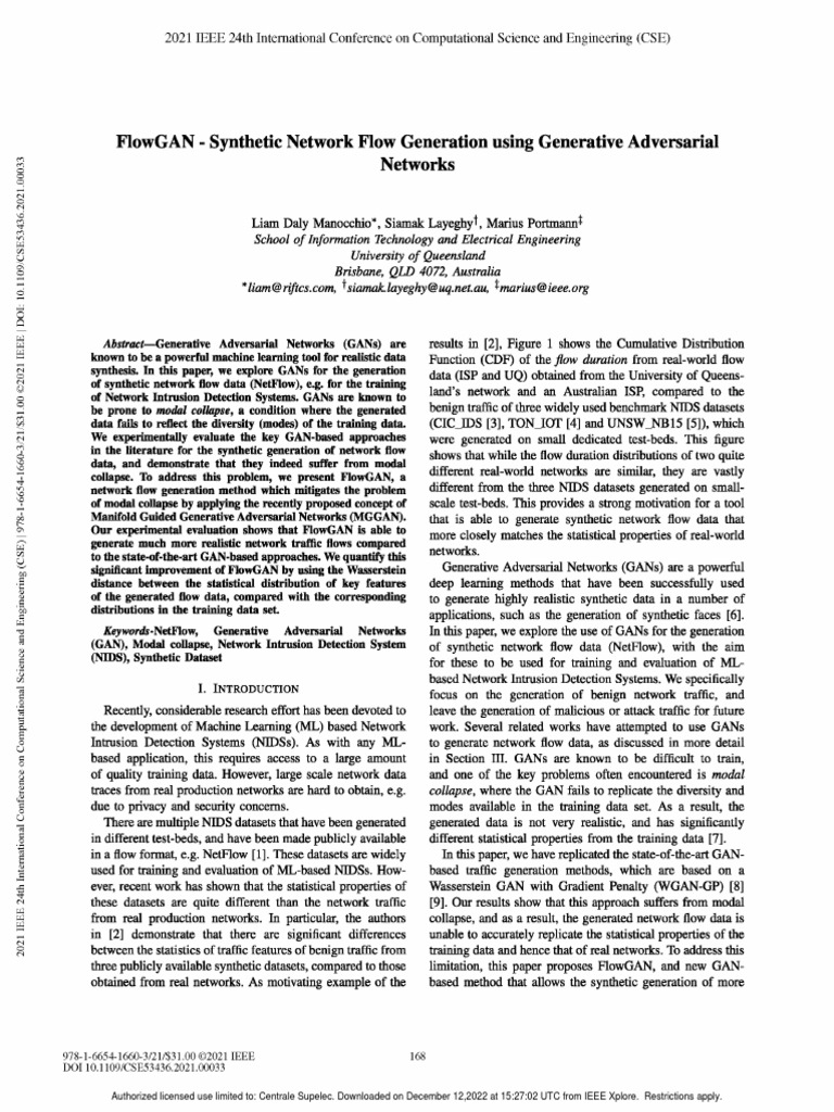 FlowGAN - Synthetic Network Flow Generation Using Generative Adversarial Networks | PDF ...