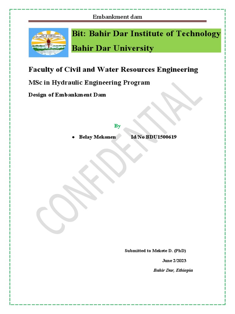 Embankment One | PDF | Dam | Spillway