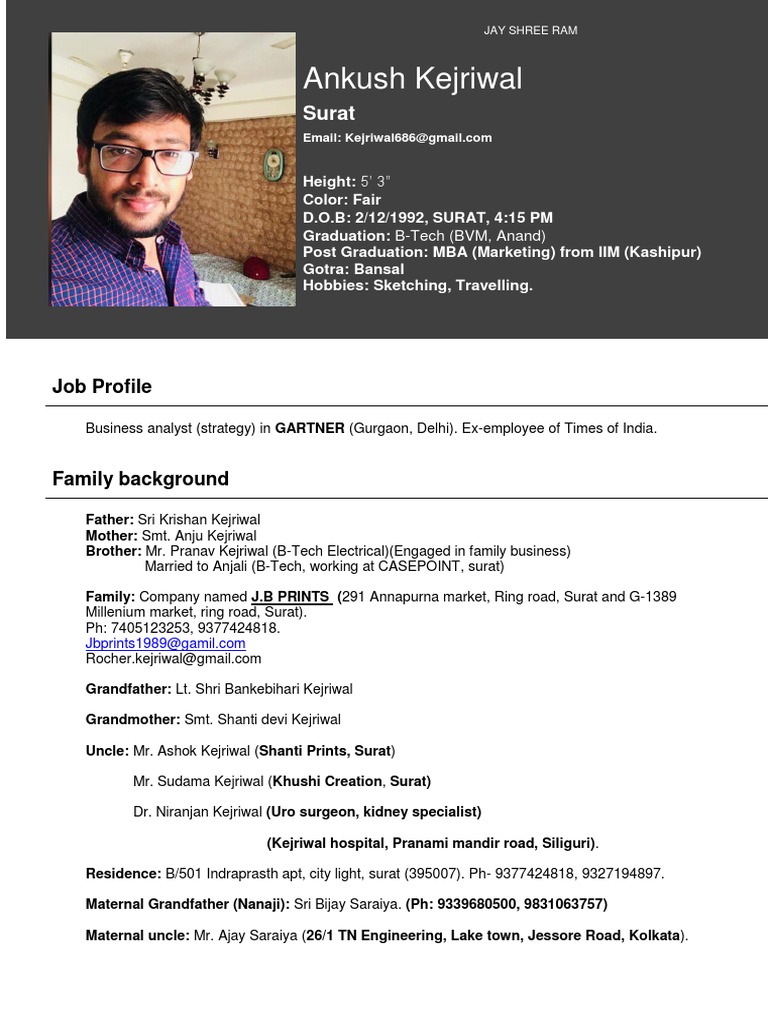 Ankush Bio Data(1) | PDF