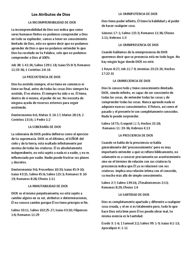 Resumen - Los Atributos de Dios | PDF | Dios | Amor