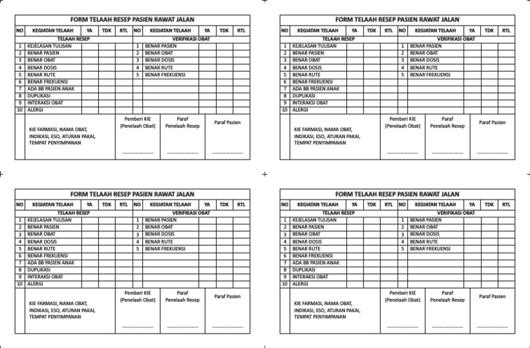Form Telaah Resep | PDF