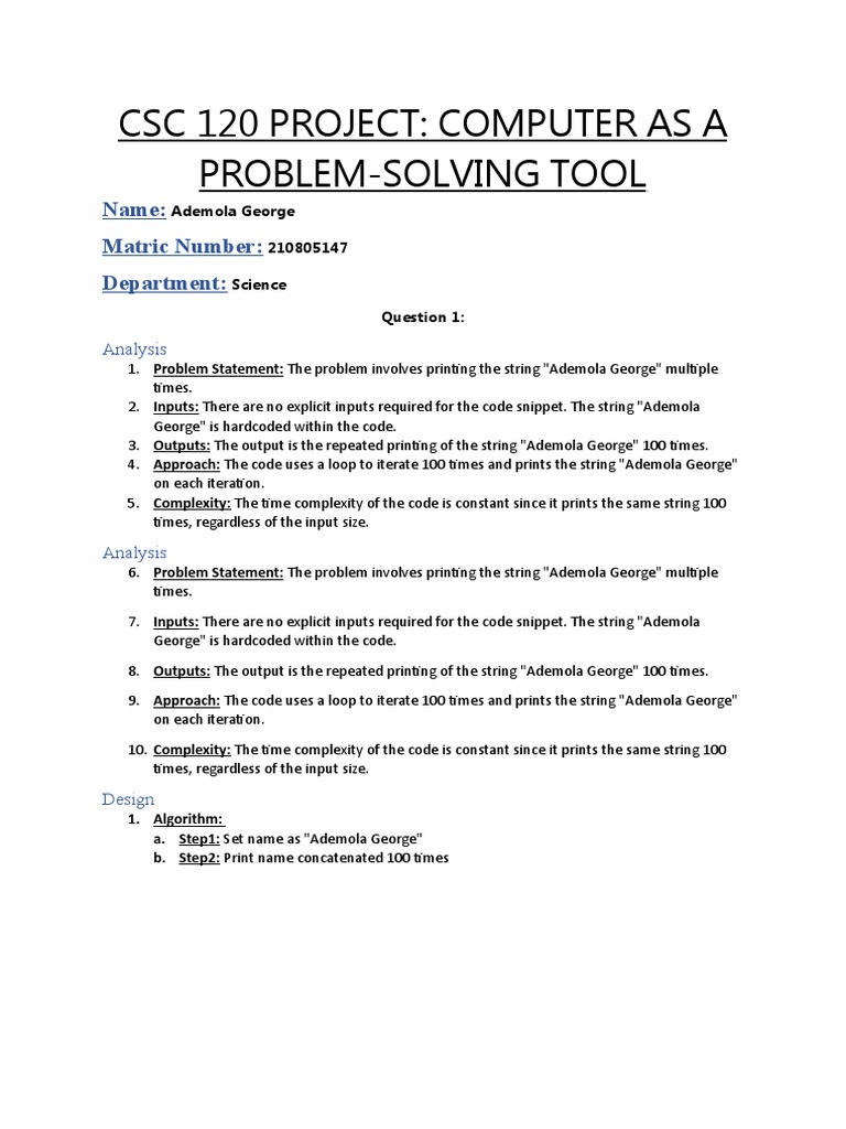 CSC 120 Projec1 | PDF | Time Complexity | Parameter (Computer Programming) CSC 120 Projec1 | PDF | Time Complexity | Parameter (Computer Programming)
