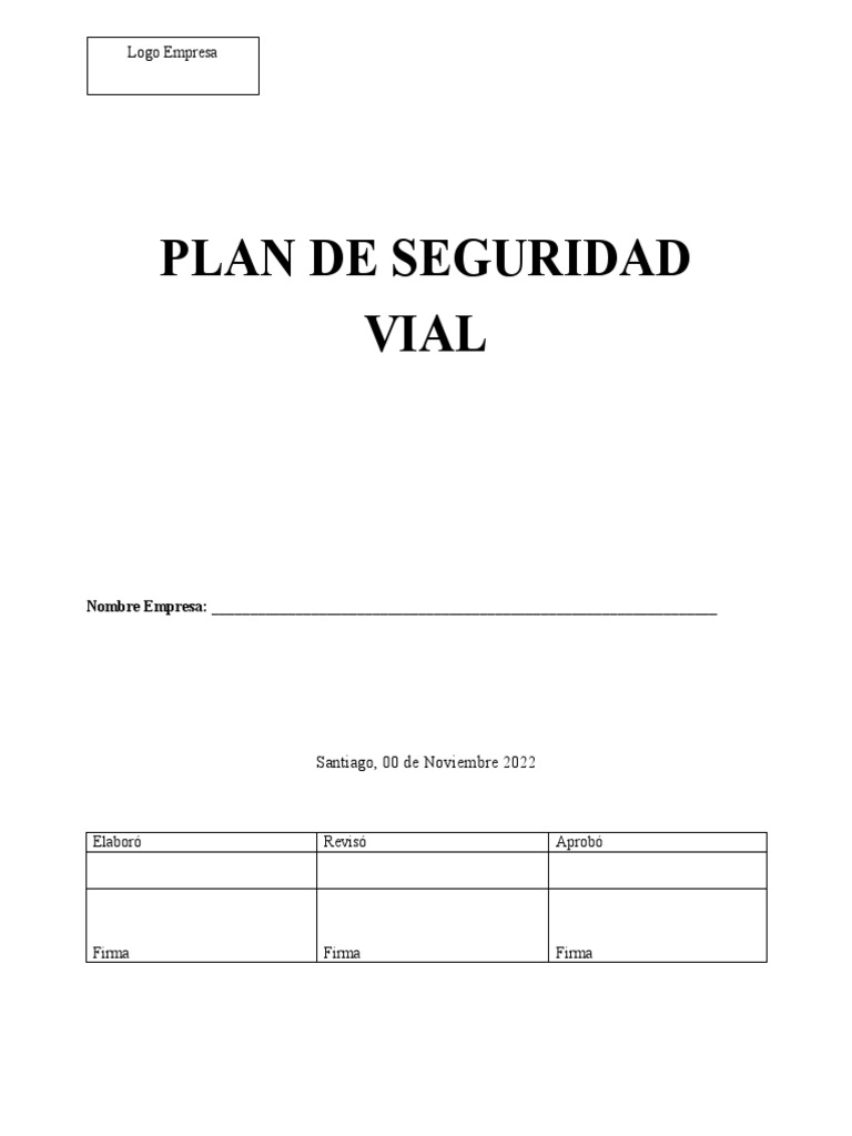 Plan de Seguridad Vial | Descargar gratis PDF | Licencia de conducir | Seguridad vial