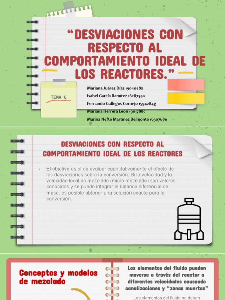 Tema 6 Reactores | PDF | Reactor Quimico | Física