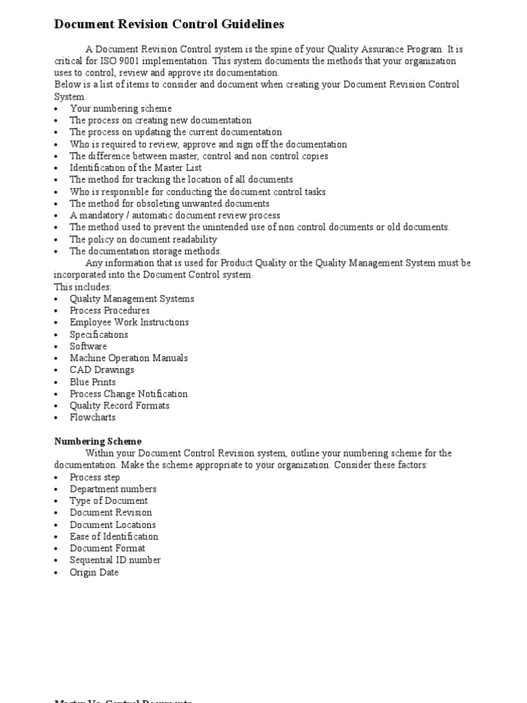 Document Control | PDF | Version Control | Computing