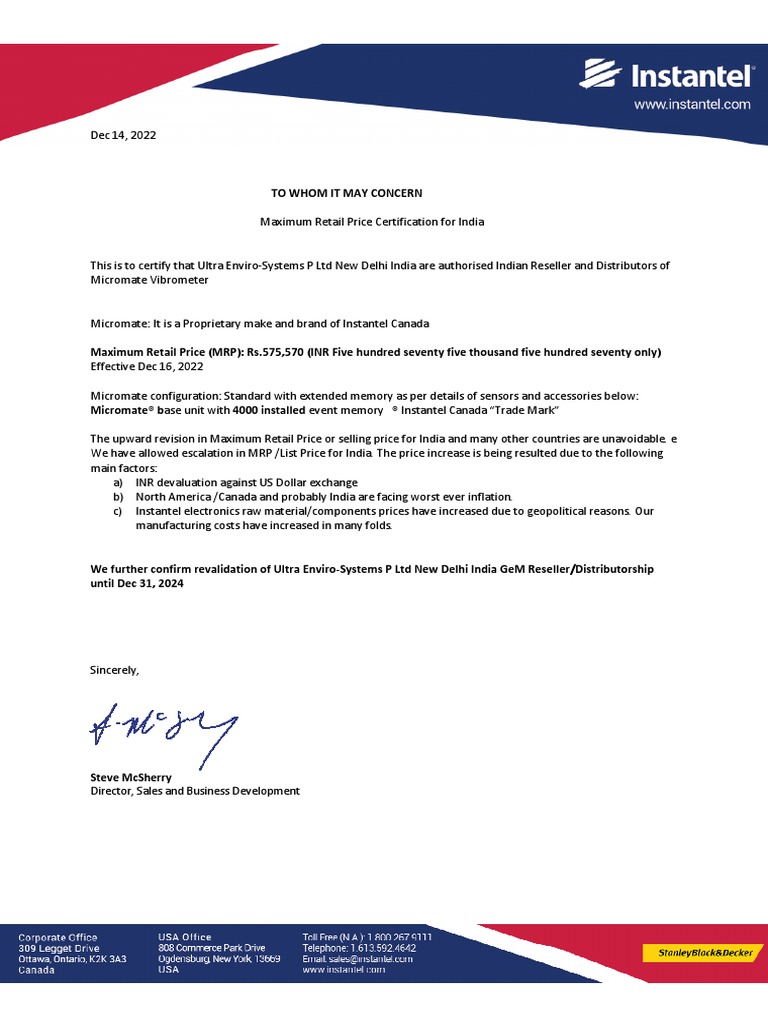 Dec 2022 - Instantel MRP Certification | PDF