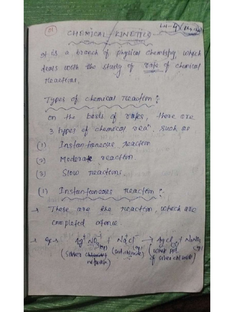 Chemical Kinetics Notes Class 12 | PDF