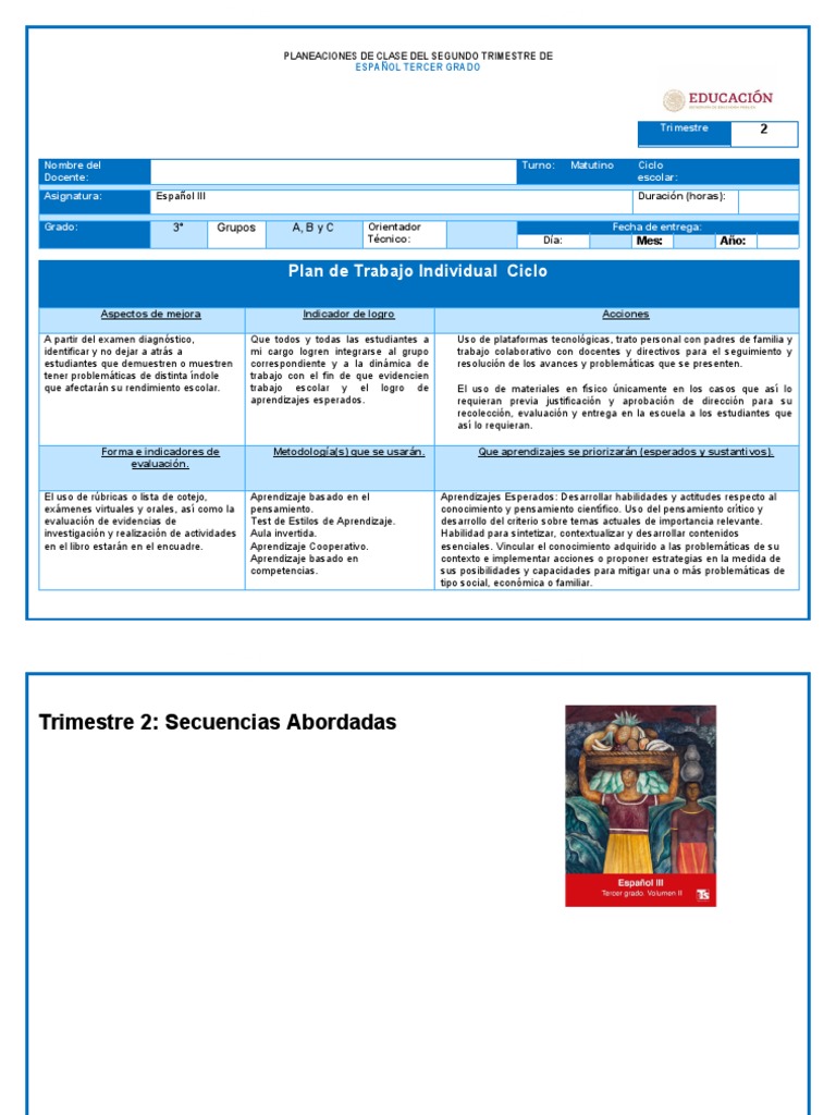 Español 3° Grado - 2T | PDF | Lingüística | Teatro