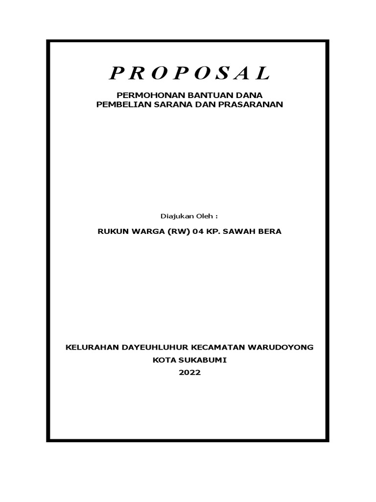 Proposal Senam RW 04 | PDF