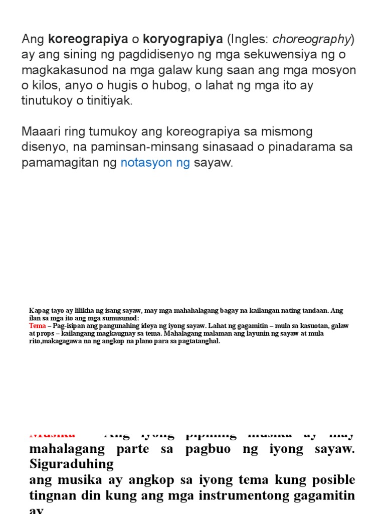 Choreography Grade 5 | PDF
