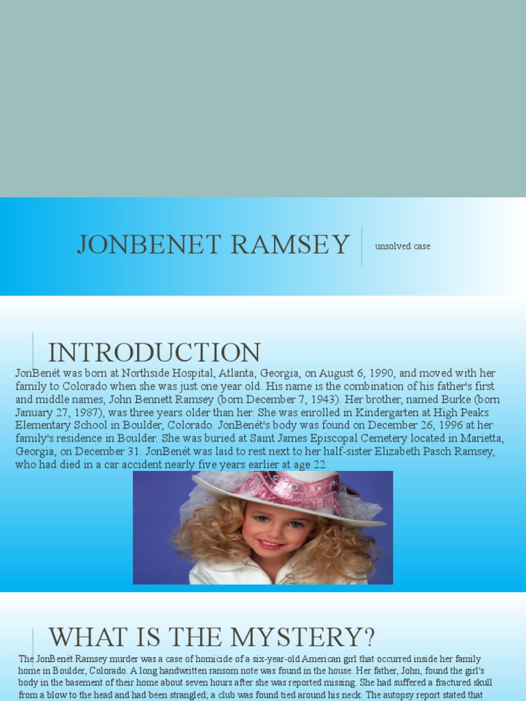 Jonbenet Ramsey | PDF | Crimes | Crime & Violence