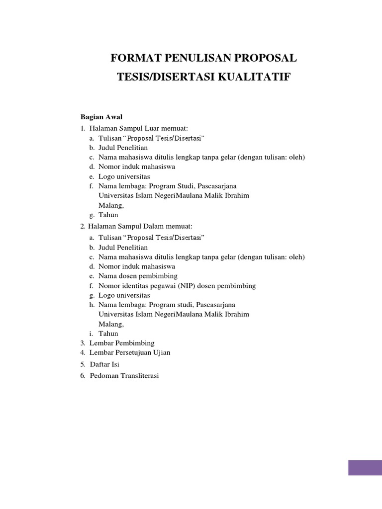 1 - Format Penulisan Proposal Tesis | PDF | Karier & Perkembangan