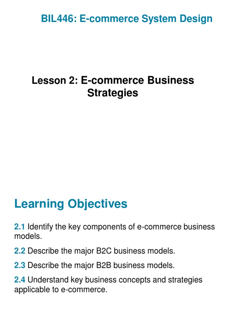 Ecommerce-Lesson 2 | PDF | E Commerce | Business Model