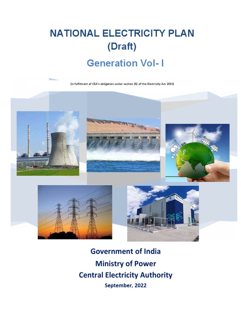 Draft National Electricity Plan 9 Sep 2022-2-1 | PDF | Renewable Energy ...