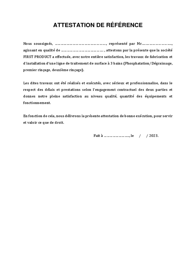 Attestation de Référence | PDF