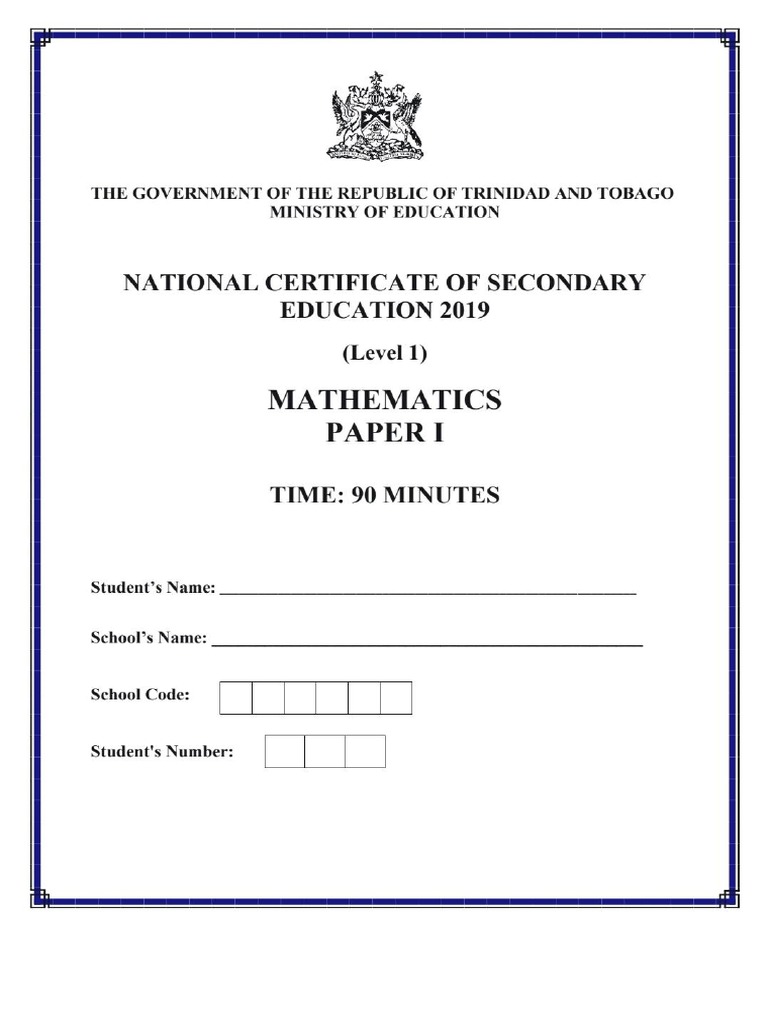 NCSE Maths p1 2019 | PDF