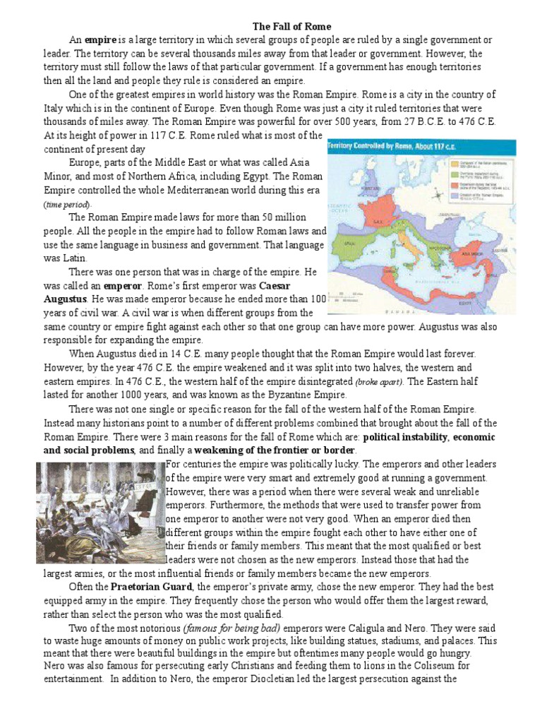 Fall of Rome Reading | PDF | Byzantine Empire | Ancient Rome