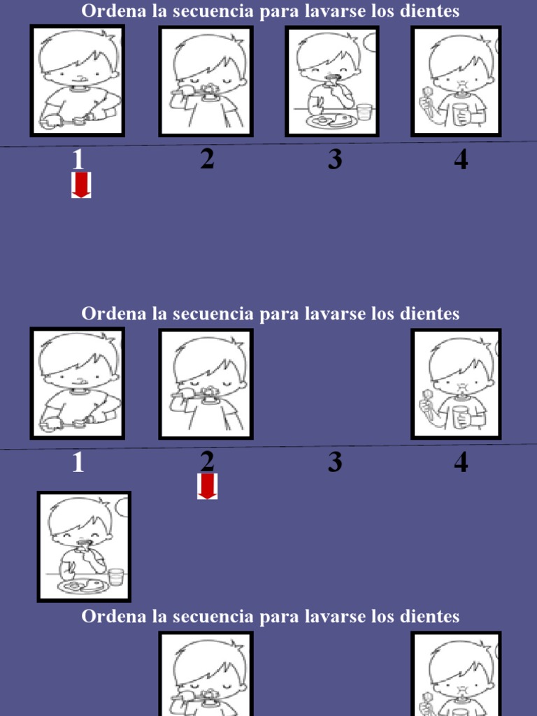 Ordenar Secuencias en Habitos de Higiene | PDF