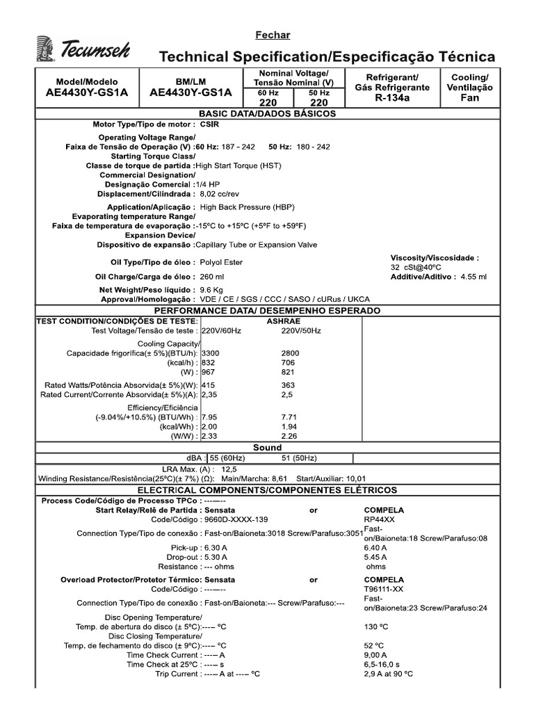 AE4430Y-GS1A Especificação Técnica | PDF