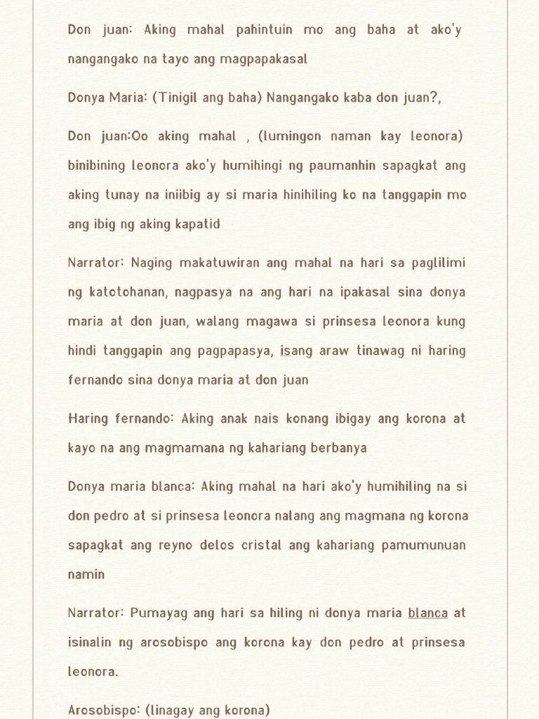 Ibong Adarna Script | PDF