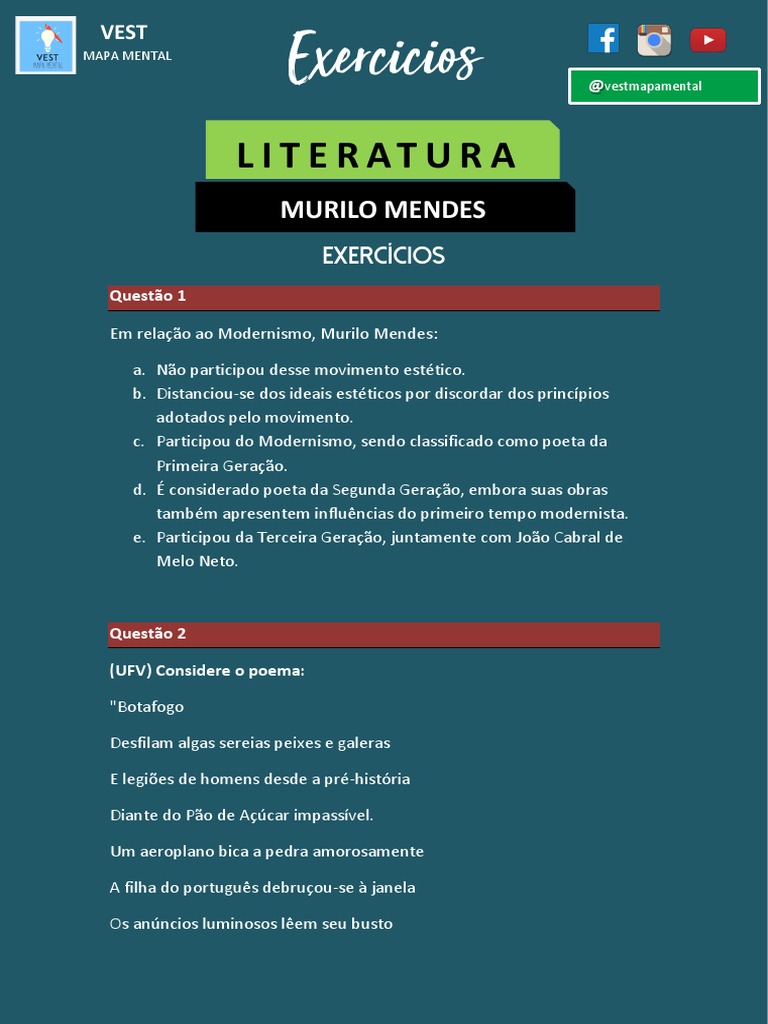 Exercicios Murilo Mendes | PDF