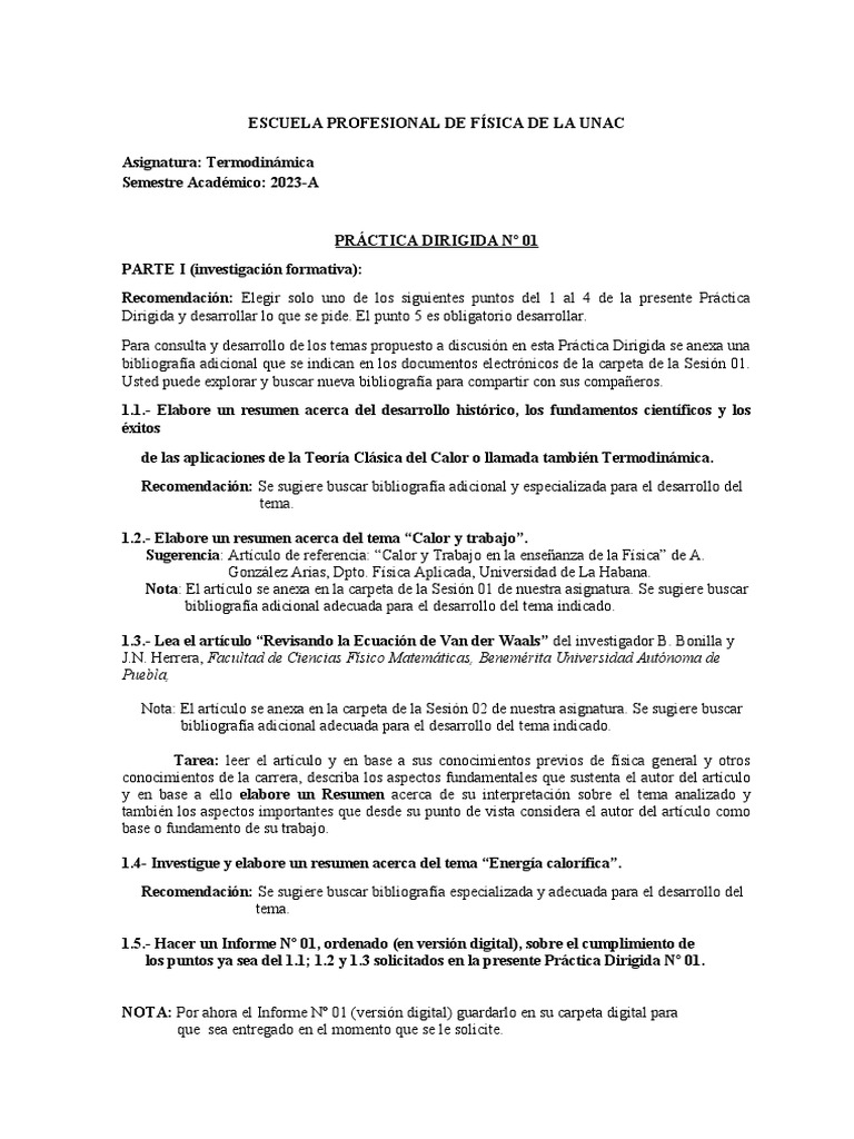 Práctica Dirigida #01 | PDF