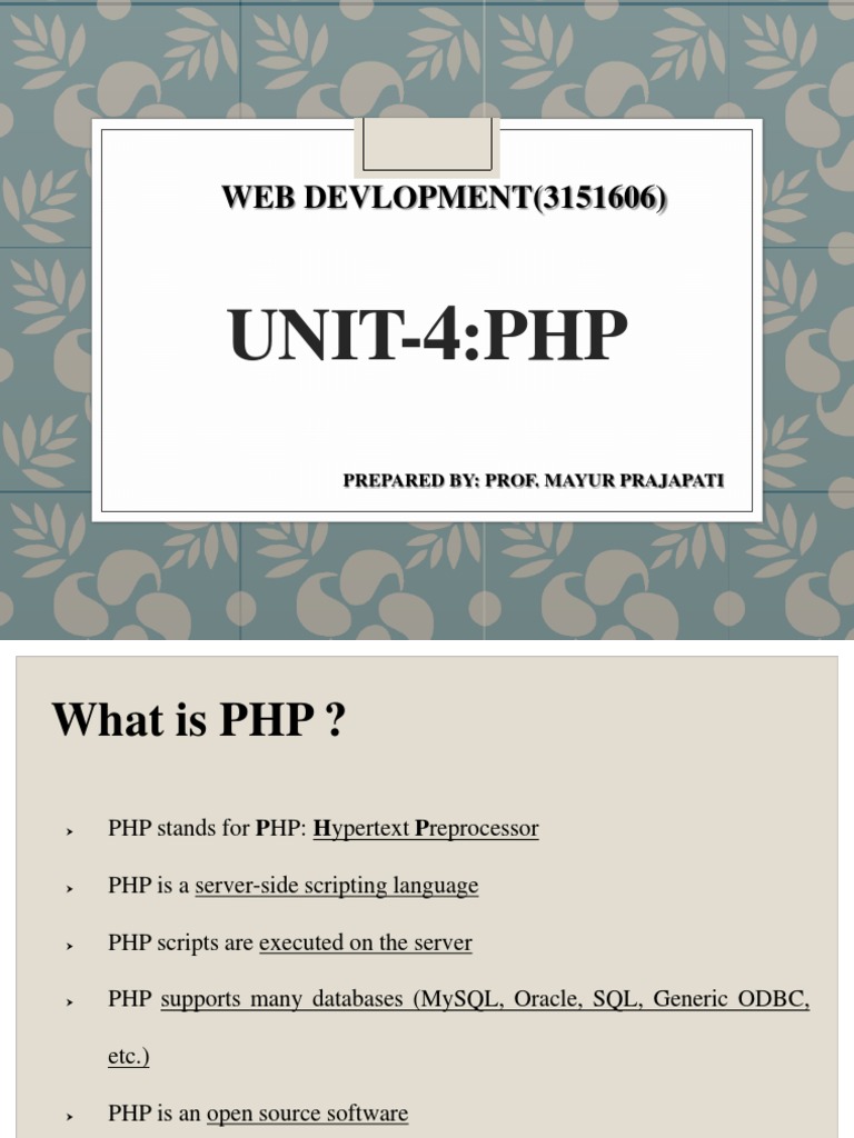 Unit-4 | PDF | Php | Networking