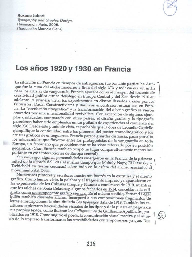 Roxane Jubert. Los años 1920 y 1930 en Francia | PDF