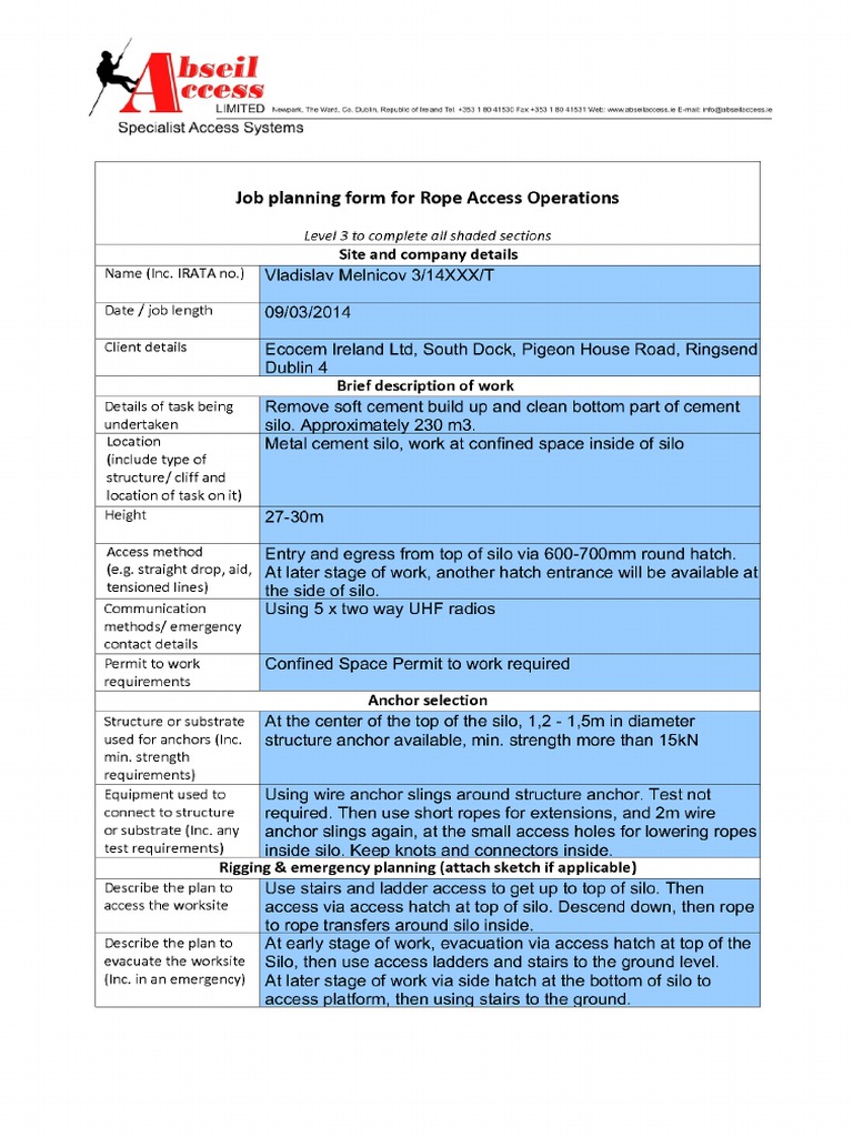 Ecocem Ireland Job Planning | PDF
