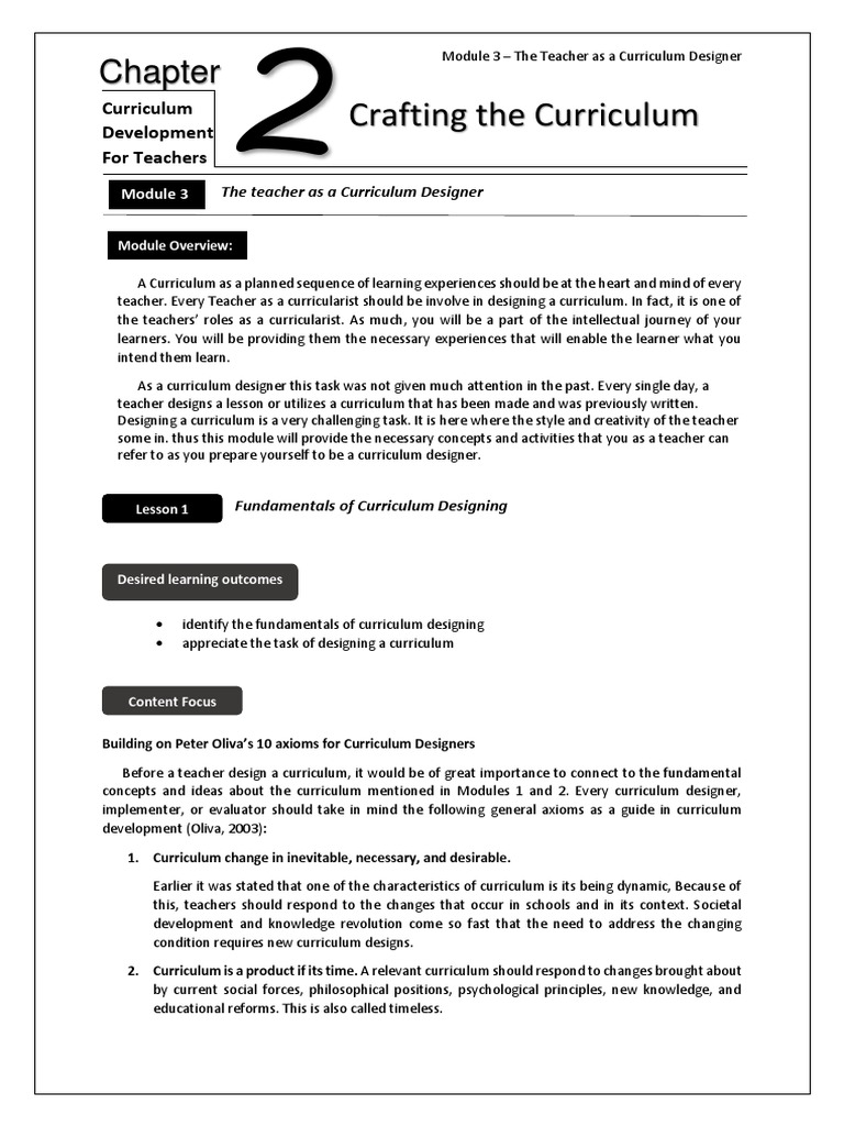 Crafting The Curriculum | PDF | Curriculum | Educational Assessment