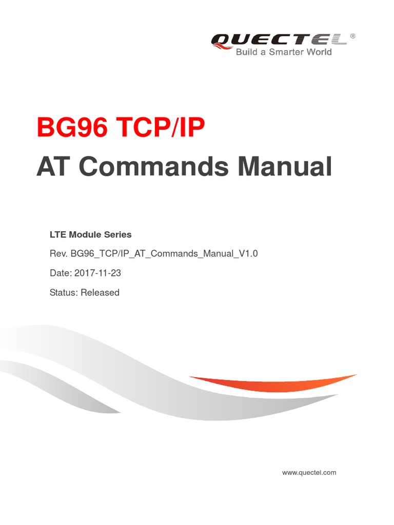Quectel BG96 TCP (IP) AT Commands Manual V1.0 | PDF | Port (Computer Networking) | Network Socket
