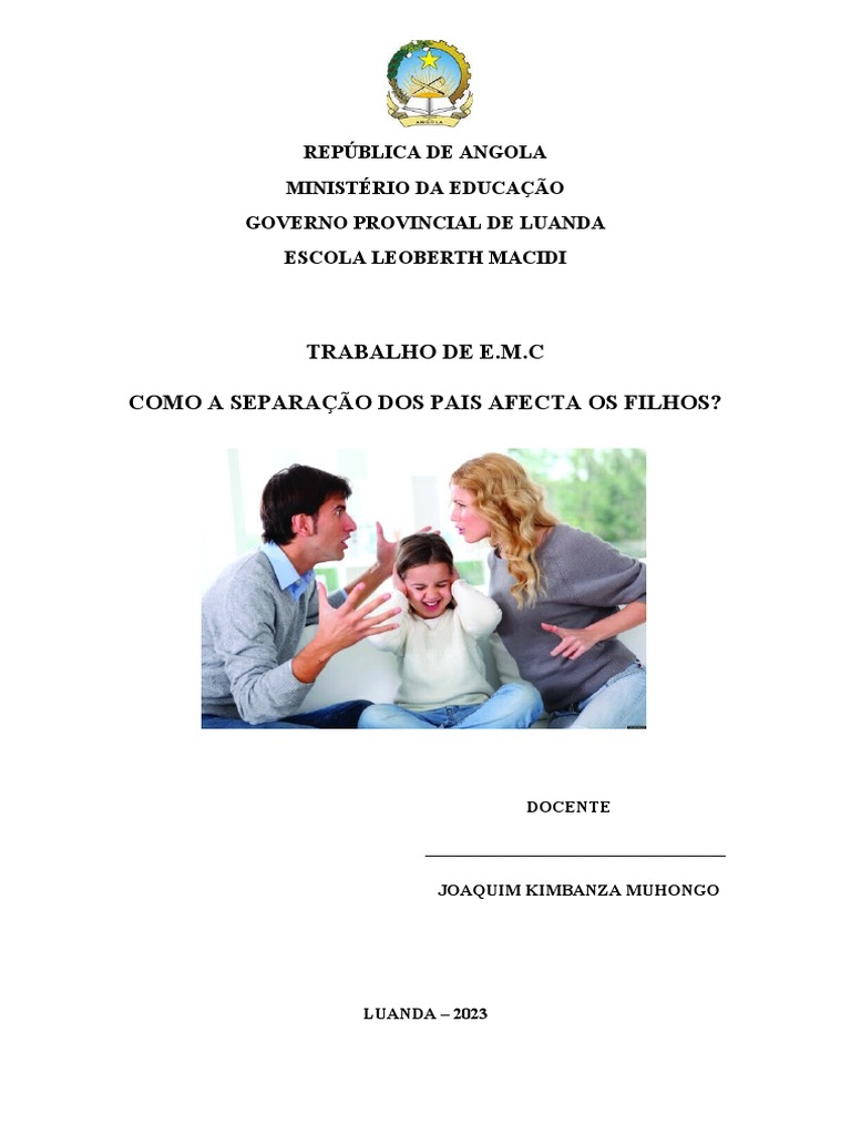 Separação Dos Pais Afecta Os Filhos Pdf