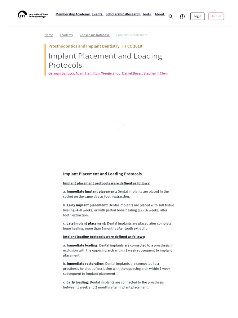 ITI Loading Protocols | PDF | Dental Implant | Prosthodontics