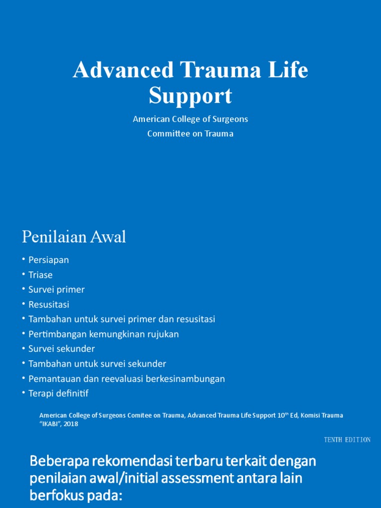 Advanced Trauma Life Support Guide | PDF | Spinal Cord | Diseases And Disorders