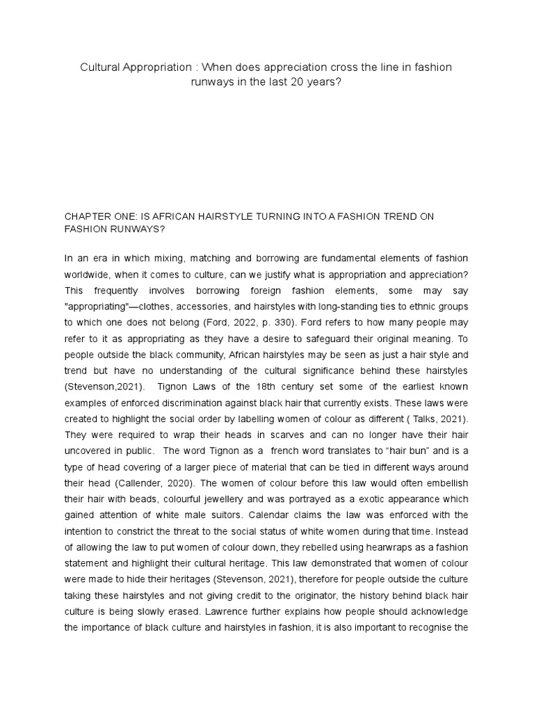 Cultural Appropriation in Fashion Runways | PDF | Fashion | Hairstyle