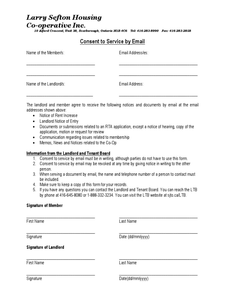 consent to service by email | PDF