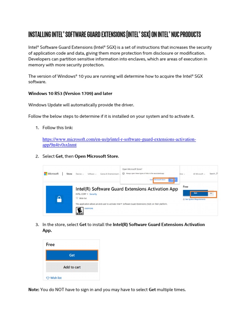 Intel (R) SGX Installation Guide For Intel (R) Nuc Products | PDF