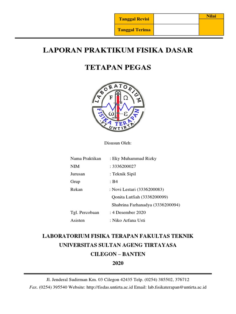 Laporan Praktikum Tetapan Pegas | PDF
