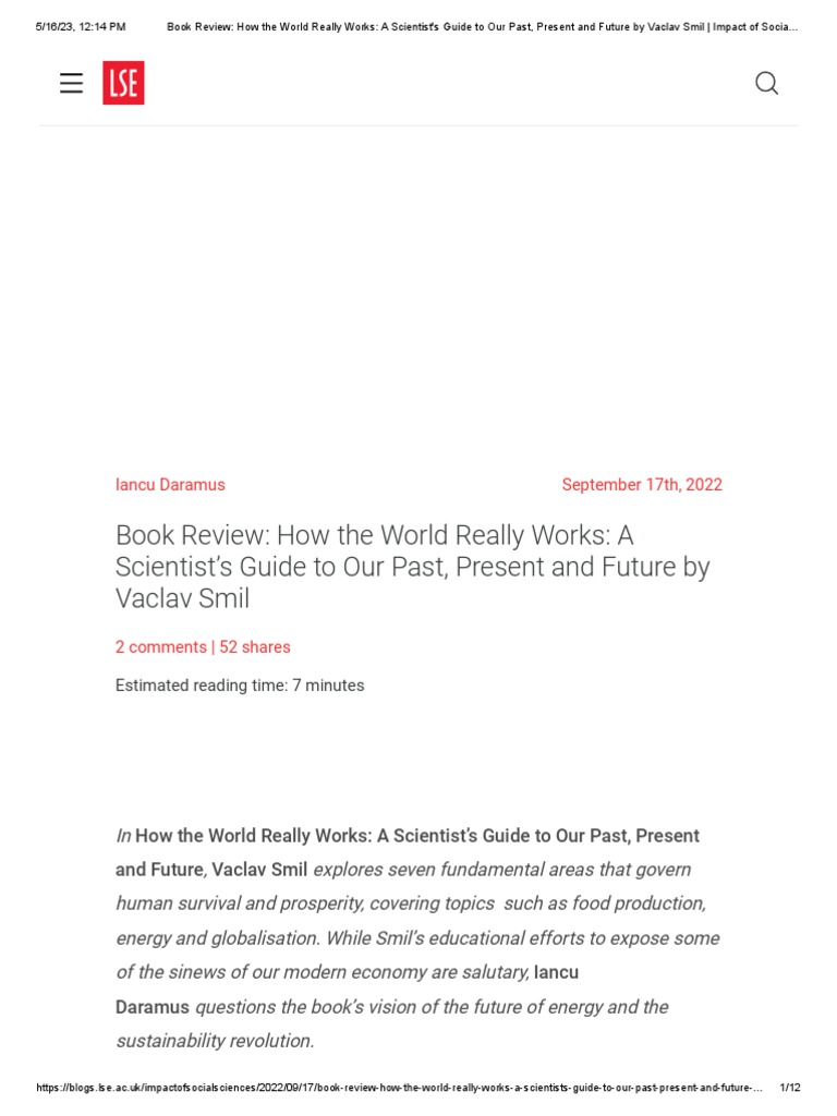 Book Review - How The World Really Works - A Scientist's Guide To Our Past, Present and Future ...