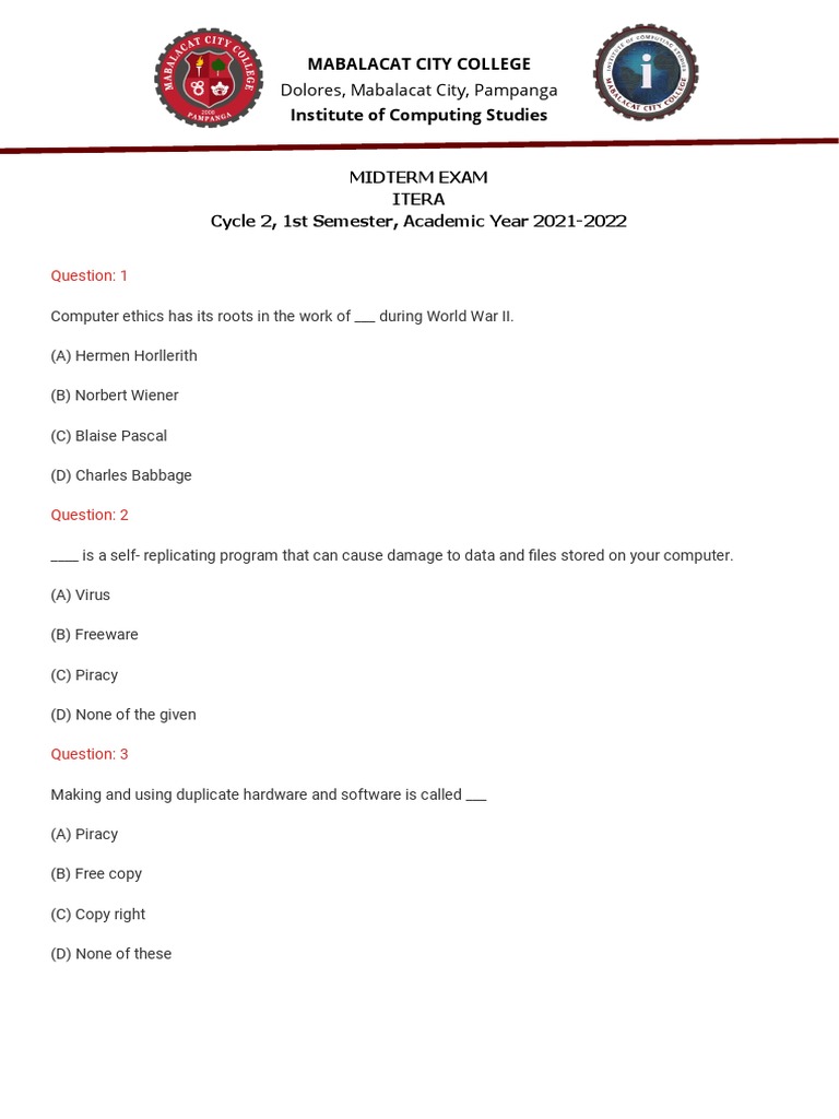 Midterm ITERA | PDF | Security | Computer Security