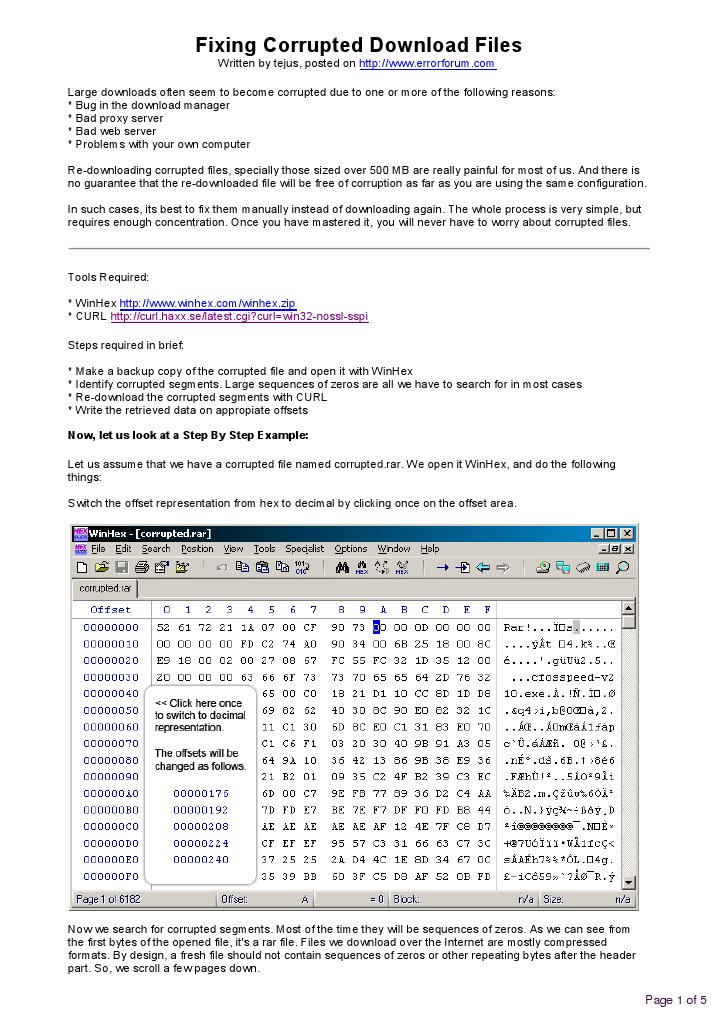 Fixing Corrupted Download Files Guide | PDF | Download | Computer File