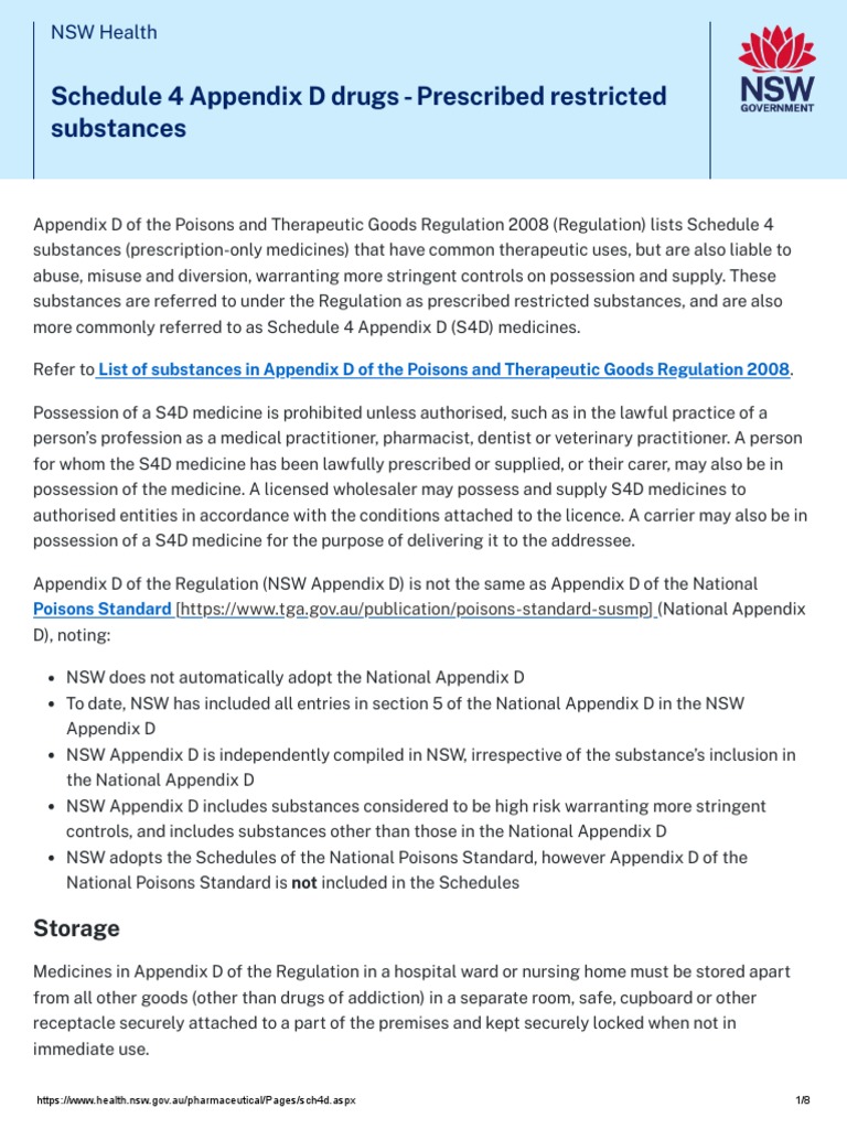 NSW S4D Medicines Guidelines | PDF | Medical Prescription ...