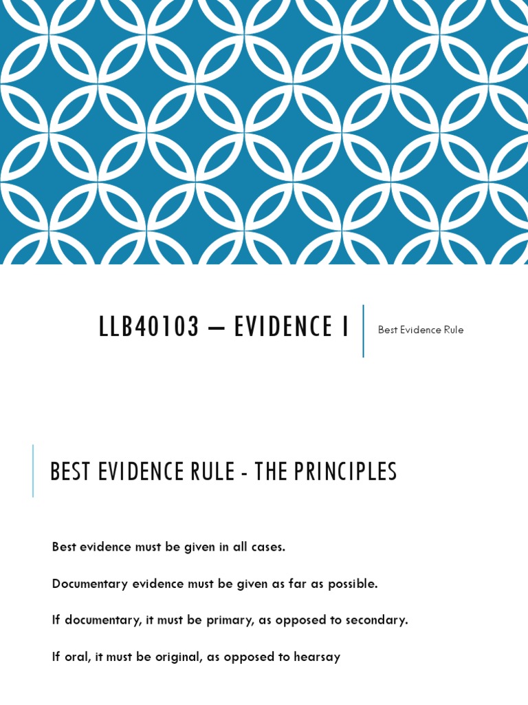 Best Evidence Rule in Legal Context | PDF | Politics | Social Science