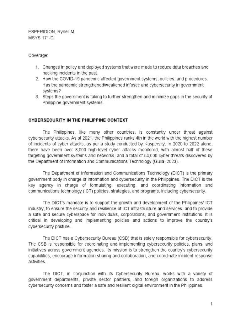 Rynell Cybersecurity Paper - 1 | PDF